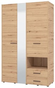 Šatní skříň Caspe - 127x205x54 cm (dub artisan)