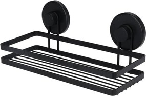 Koupelnový košík přísavkami, černý, 25 x 10 x 8,7 cm