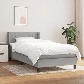 Box spring postel s matrací světle šedá 90x190 cm textil 3129833
