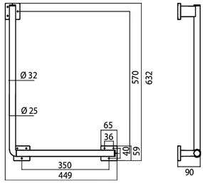 Emco System 2 - Rohové madlo do koupelny, chrom 357000107