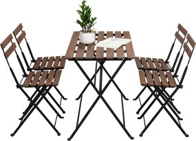 Zahradní set 1+4, akácie/černá, SEDAN TYP 2