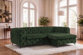 Designová sedačka Rococo 235 cm tmavě zelený samet