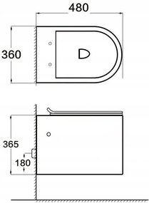 Mexen SOFIA Rimless závěsná wc mísa se sedátkem s pomalým zavíráním, 48 x 36 cm, černá matná, 3354XX85+39010185