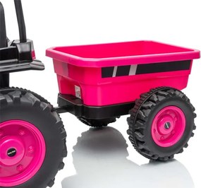 Elektrický traktor Milly Mally s přívěsem růžový
