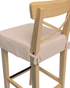 Sedák na židli IKEA Ingolf - barová barva růžová látka pletený vzor