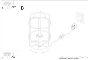 Sollux SL.1265 - Stolní lampa GOTTO 1xE27/15W/230V černá