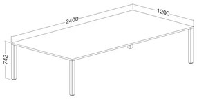 Jednací stůl ProOffice 240 x 120 cm / Bílá