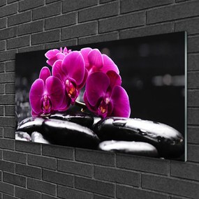 Obraz na skle Kameny Zen Orchidej Lázně 120x60 cm