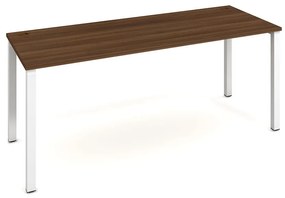 Stůl pracovní rovný 180 cm - Hobis Uni US 1800 Dekor stolové desky: ořech, Barva nohou: bílá