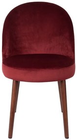 Červená sametová jídelní židle DUTCHBONE Barbara