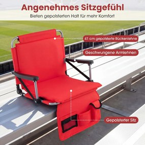 Costway Sada 2 přenosných stadionových sedáků s opěradlem skládací