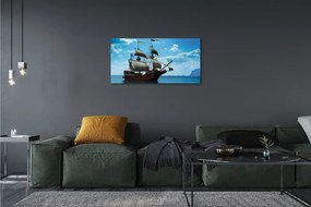 Obrazy na plátně Loď oblohy zataženo mořská 100x50 cm