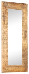 Ručně vyřezávané zrcadlo 110 x 50 x 2,5 cm masivní mangovník 321649