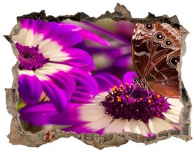 Wallmuralia Samolepící díra na stěnu Motýl na květině 95x64 cm