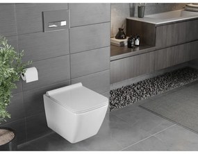 Mexen Vega WC mísa Rimless s pomalu padající deskou slim, duroplast, Bílá - 30654000