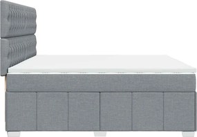 Box spring postel s matrací světle šedá 200 x 200 cm textil 3294082