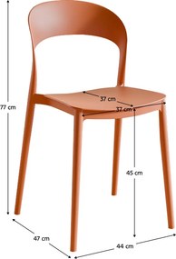 Stohovatelná židle, oranžová, RADANA NEW