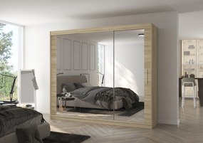 ADRK Furniture Skříň s posuvnými dveřmi a zrcadlem CHESTER 250 ADRK-SW-CHE-S-250