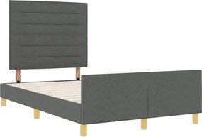 Rám postele s čelo Tmavě šedá 120 x 190 cm textil 3344635
