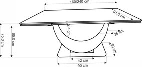 Jídelní stůl Wolker, mramor / černá