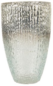 Šedo stříbrný skleněný svícen Jacinta mini - Ø 12*20 cm