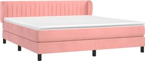 Box spring postel s matrací růžová 160x200 cm samet 3127624