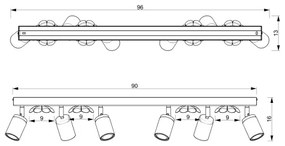 Bodové svítidlo FLOWER 6xGU10/8W/230V matný chrom