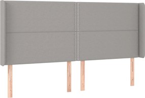 Box spring postel s matrací a LED světle šedá 180x200 cm textil 3138813