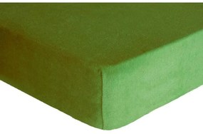 DekorTextil Napínací prostěradlo FROTÉ Premium olivové ROZMĚR: (š/d/v) 100 x 200 x 20 cm