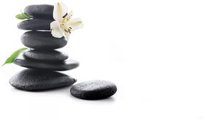 Tapeta Zen kameny s lilií - 150x100 cm