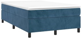 Box spring postel s matrací tmavě modrá 120x190 cm samet