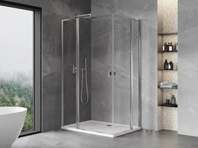 Mexen, Mexen Mist L Duo sklápěcí sprchový kout 110 x 90 cm, průhledný, chrom - 8A4L-110-090-01-00