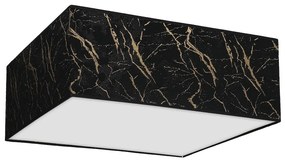 Stropní svítidlo Senso Square, 1x černé/zlaté textilní stínítko, (bílé plexisklo), (50 cm)