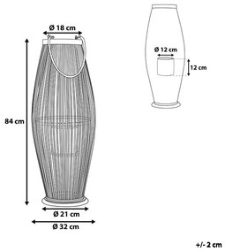 Lucerna světlé dřevo 84 cm TAHITI Beliani