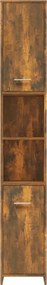 vidaXL Koupelnová skříňka 30 x 30 x 183,5 cm dřevotříska [802604] Barva: Betonová šedá