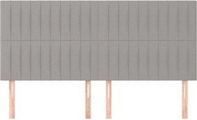 Čelo postele světle šedé 200 x 5 x 118/128 cm látkové 3116592
