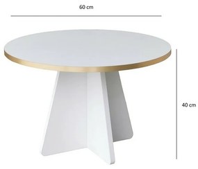 Konferenční stolek Mushroom Gold and White