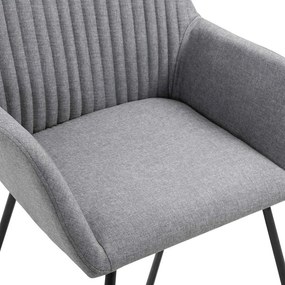 Jídelní židle 2 ks světle šedé textil 249807