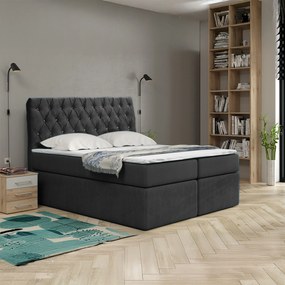 Eka Kontinentální čalouněná postel Luxurious - Cassablanca (90x200 cm) Barva látky Trinity: Černá (Trinity 2316)