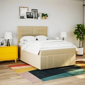Box spring postel s matrací krémová 140x200 cm textil 3291696