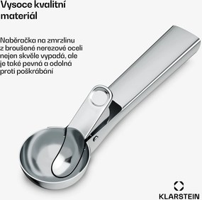 Klarstein Lžíce na zmrzlinu FrostFusion | nerezová ocel | protiskluzová | ergonomická | lze mýt v myčce nádobí