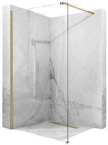 Bezrámová sprchová zástěna REA AERO 120 cm, zlatá kartáčovaná