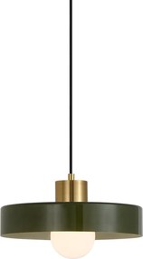 Retro závěsná lampa mosazná se zelenou pro 1-fázový kolejnicový systém - Iconic Jina