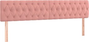 Box spring postel s matrací růžová 200x200 cm samet 3127696