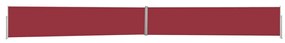 Zatahovací boční markýza / zástěna 140 x 1200 cm červená,  313392