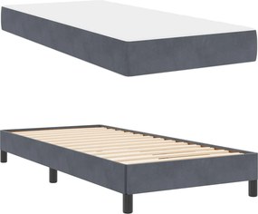 Postel s boxspringem s matrací Tmavě šedá 80 x 200 cm textil 3398654