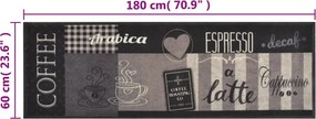 Kuchyňský koberec omyvatelný Káva černý 60 x 180 cm samet 136556