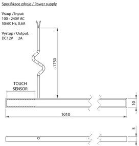 Sapho Sapho, LOREA LED pásek 101cm, 1W, teplá bílá