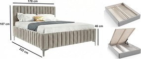 Eka Čalouněná postel INTIMA+ 160x200 cm Barva látky Trinity: Černá (Trinity 2316), Úložný prostor: Bez úložného prostoru, Barva nožek postele: Černá