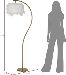 Stojací lampa Semi Arc 170 cm bílá/zlatá